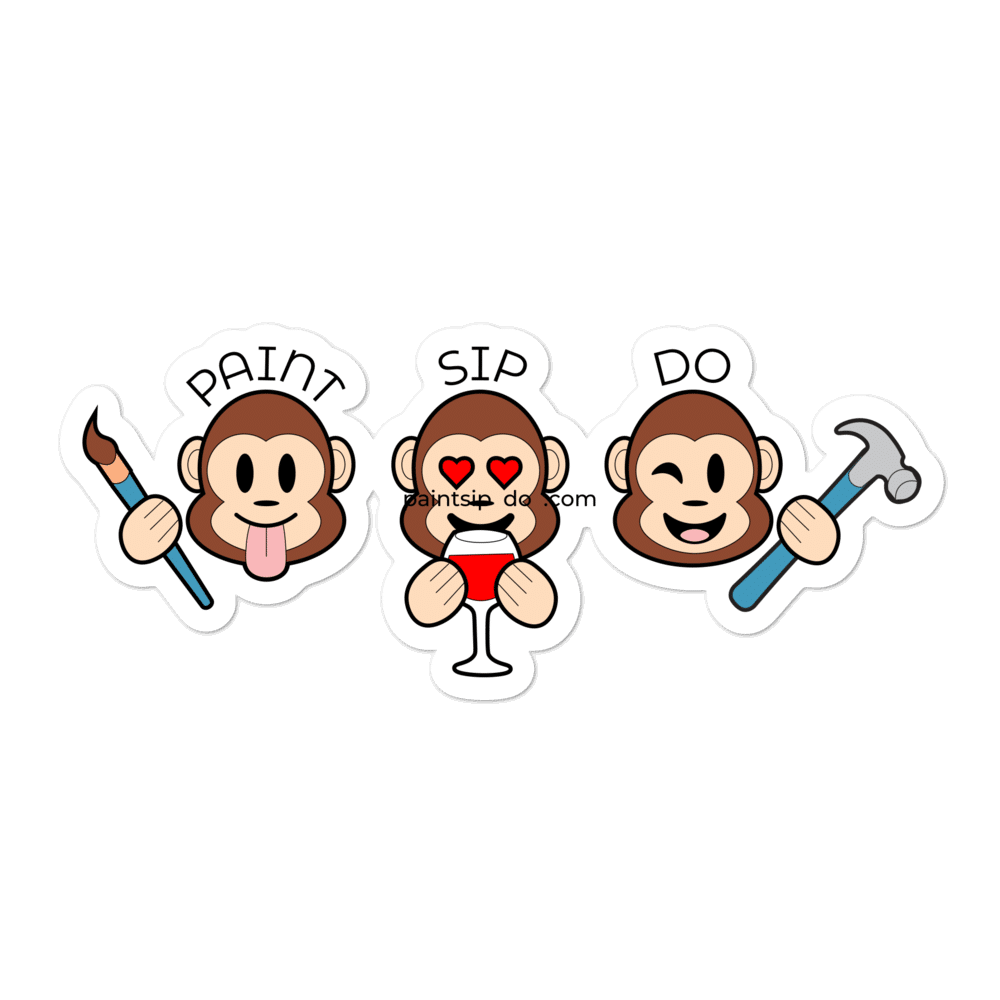Paint | Sip | Do Bubble-free Stickers - Uncorked Canvas
